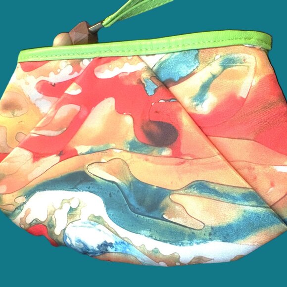 Mary Kay | Bags | Vintage Mary Kay Colorful Ocean Wristlet With Wooden ...